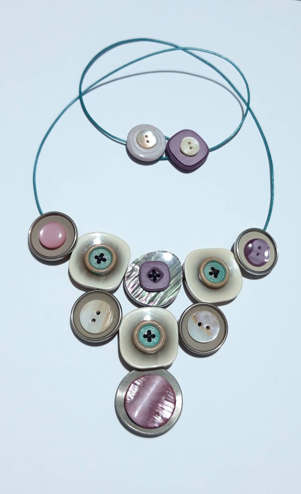 Button Necklace /jewelry Handmade / Button Jewelry Stanadugme - Etsy