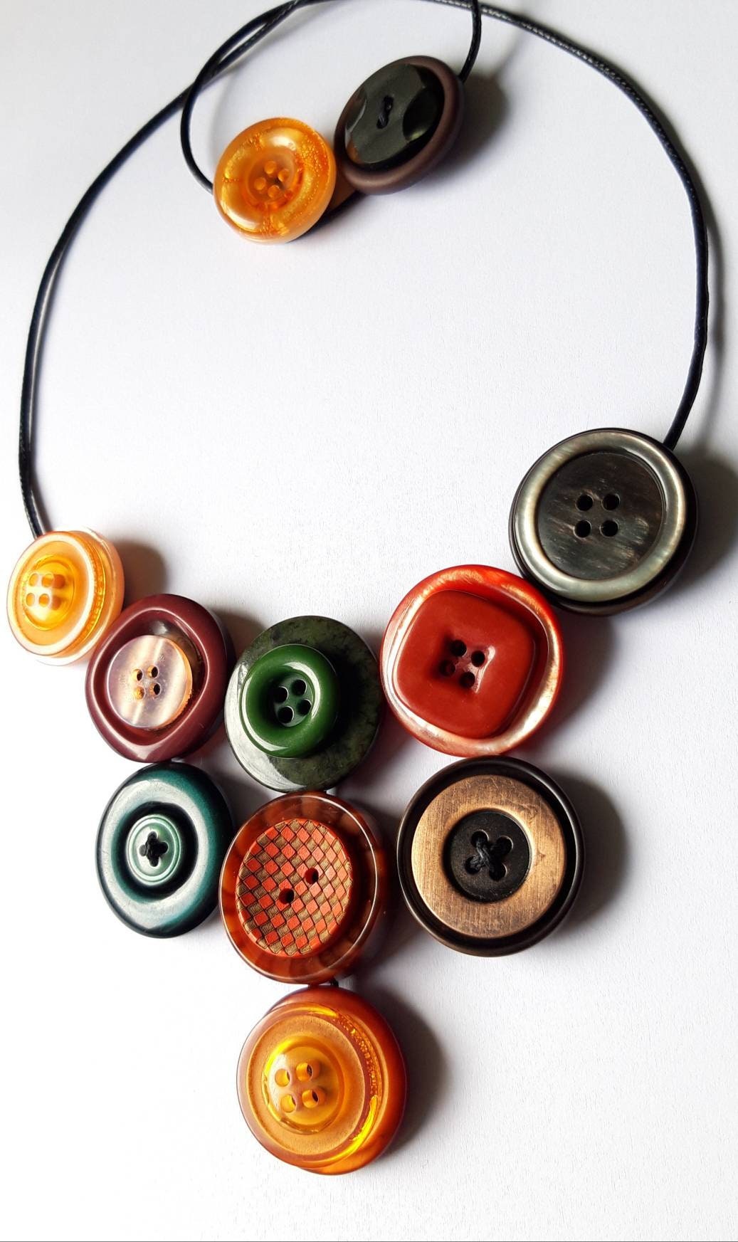 Button Necklace Spirit / Jewelry Handmade / Button Art / Button Jewelry ...