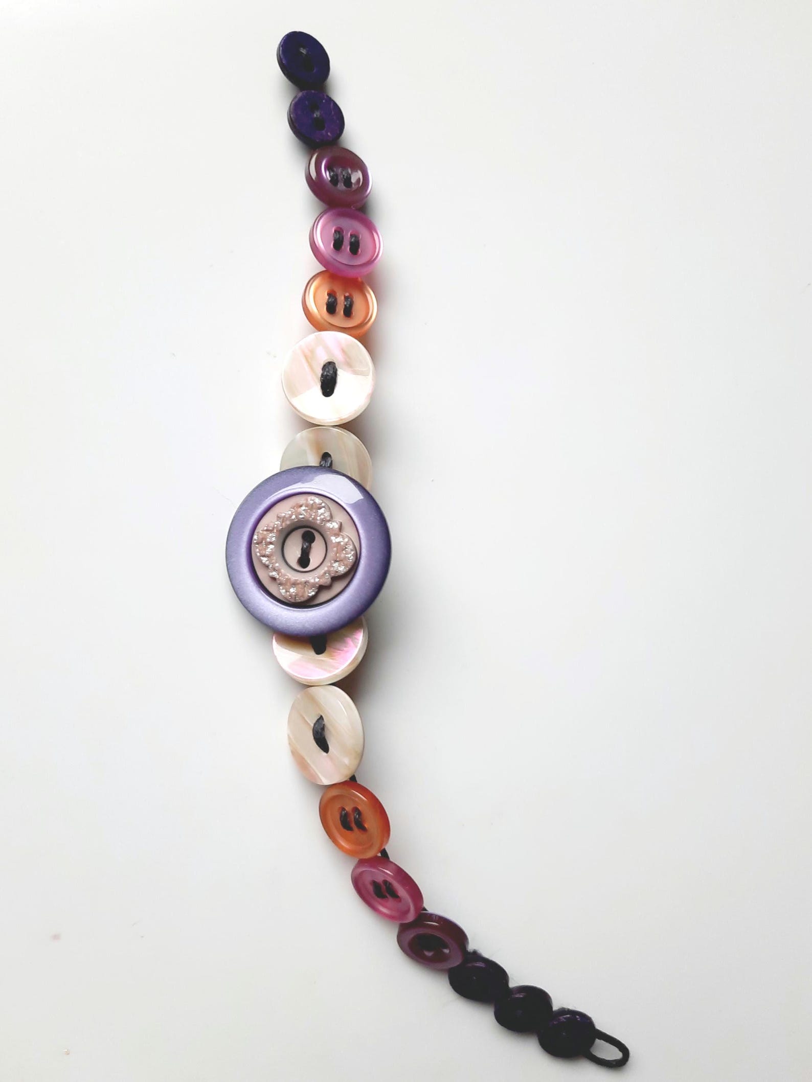 Purple Button Bracelet /stanabutton /button Jewelry/ Handmade Bracelet ...