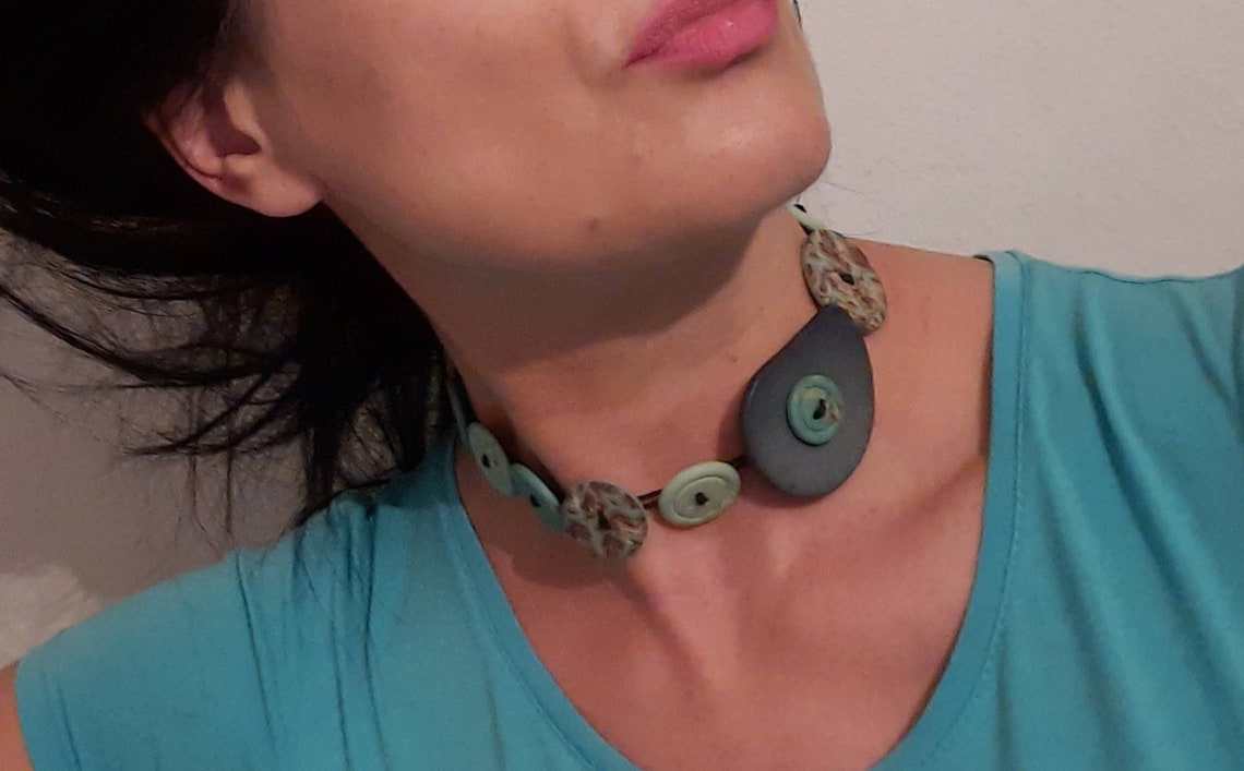 Chokers Necklace/ Button Necklace/ Button Jewelry/ Handmade Jewelry - Etsy