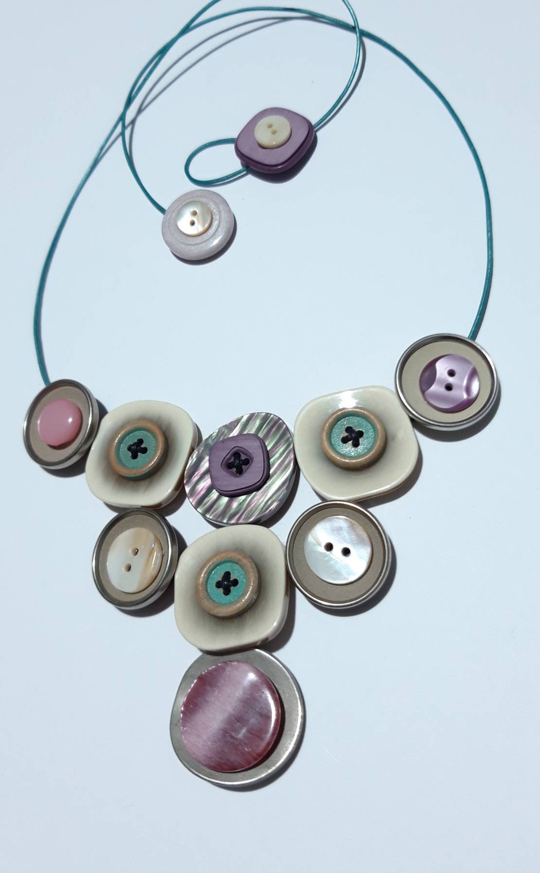 Button Necklace /jewelry Handmade / Button Jewelry Stanadugme - Etsy