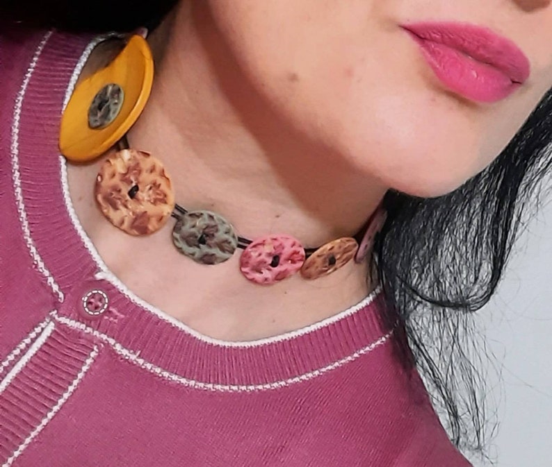 Chokers Necklace/ Button Jewelry/ Button Necklace/ Handmade Necklace - Etsy
