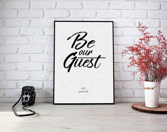 Blank WIFI Password Printable Sign PDF, Beach House Art, Pineapple Art ...