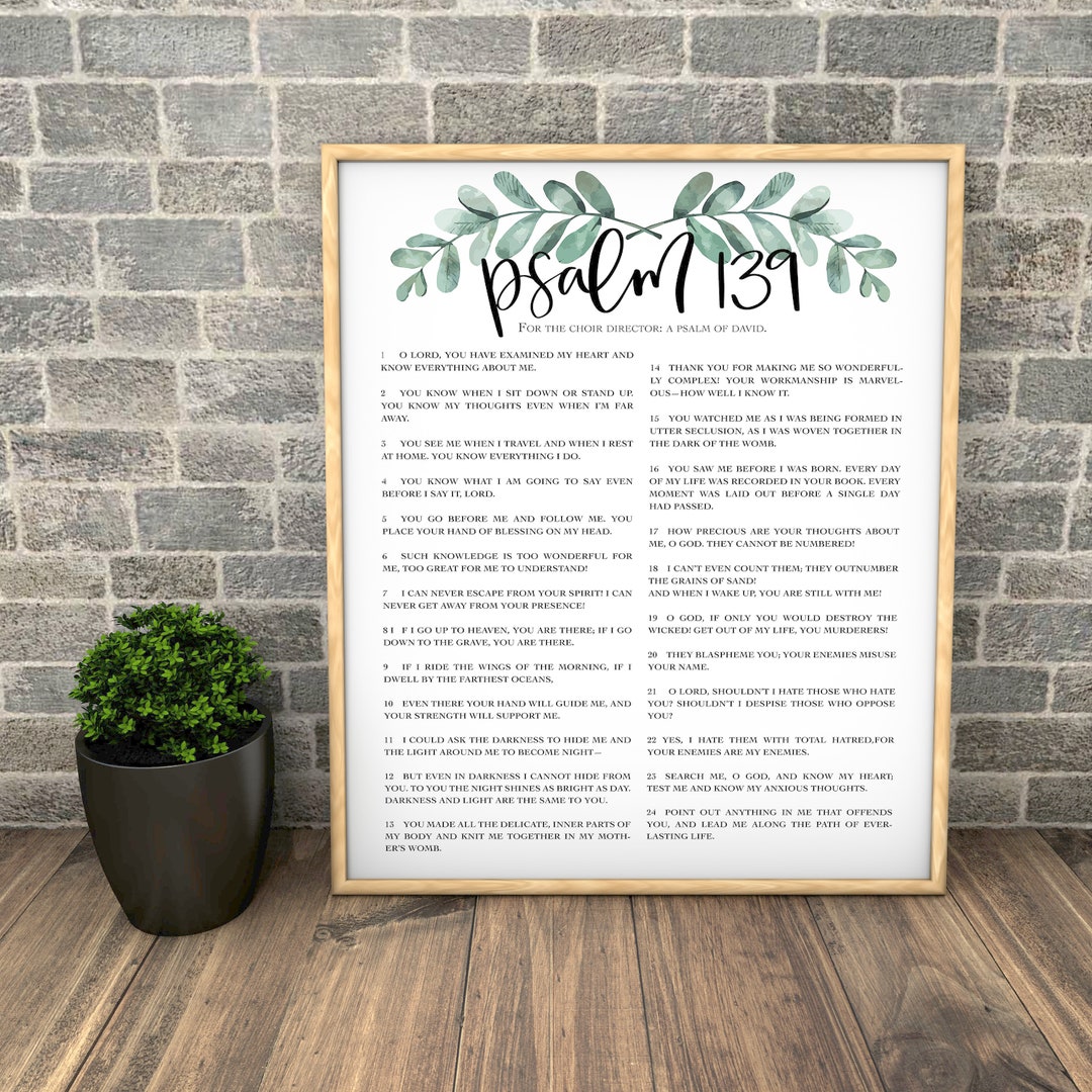 Psalm 139 NLT Print, Bible Quote - Etsy