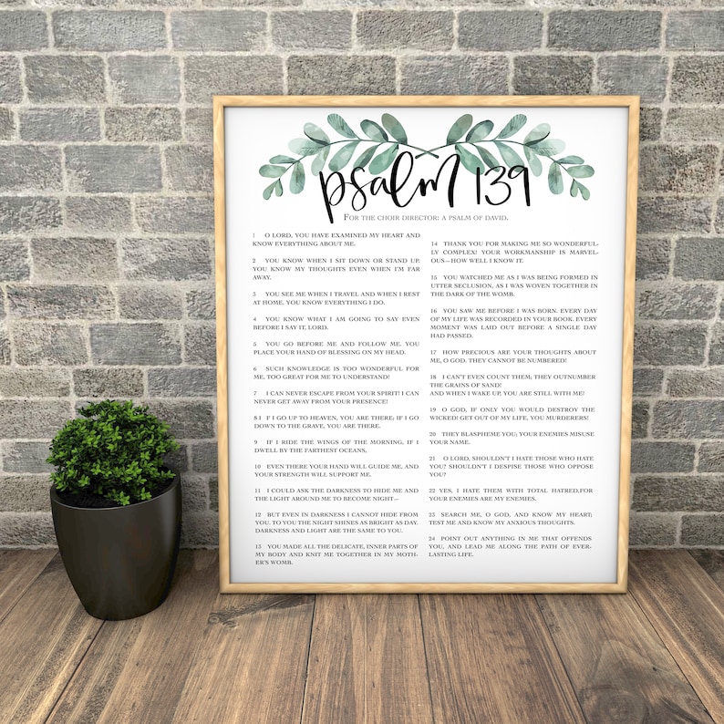 Psalm 139 NLT Print, Bible Quote - Etsy