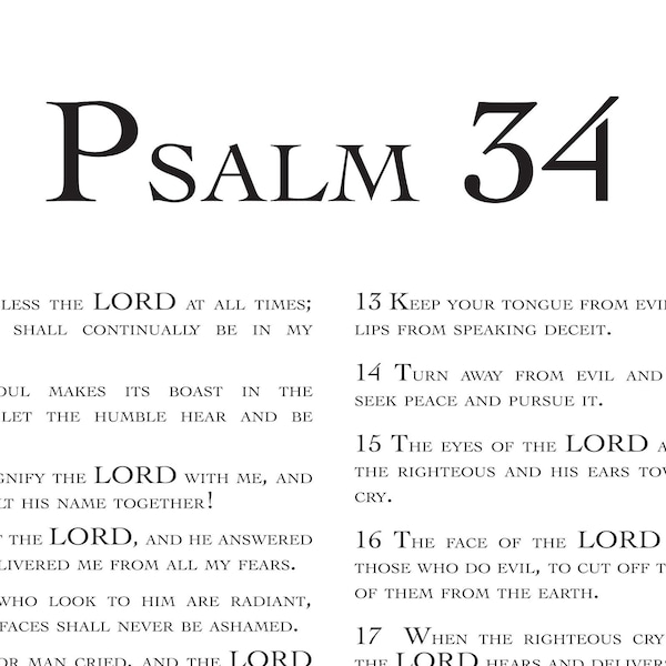 Psalm 34 - Etsy