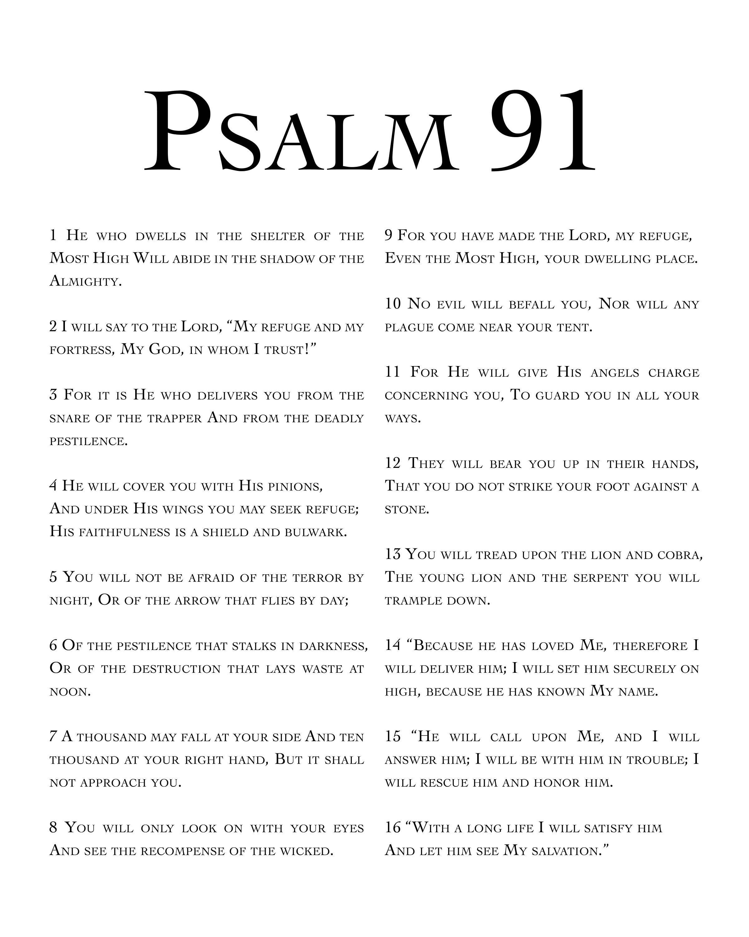 Modern Psalm 91 NASB Print Bible Quote Etsy Modern Psalm 91 NASB Print Bible Quote Etsy