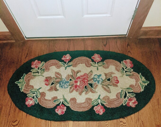 Priscilla Turner Hand Hooked Rug Vintage Area Rug Antique Rug American ...