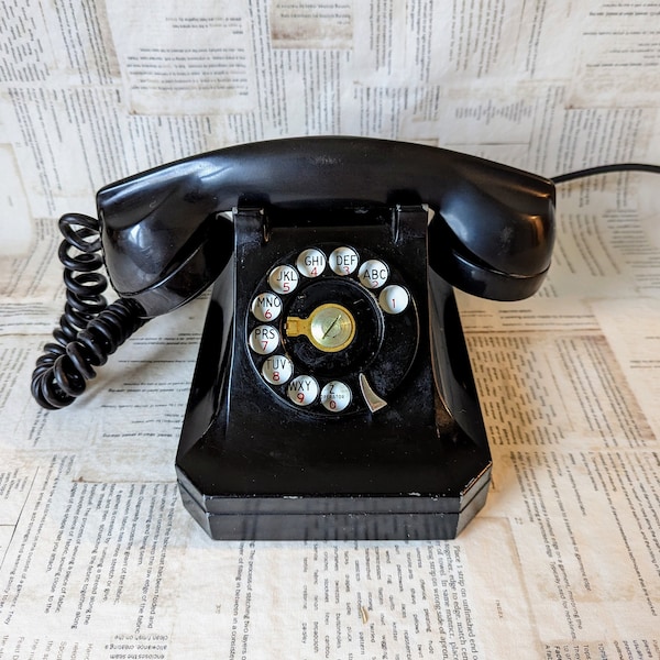 Black Bakelite Phone - Etsy