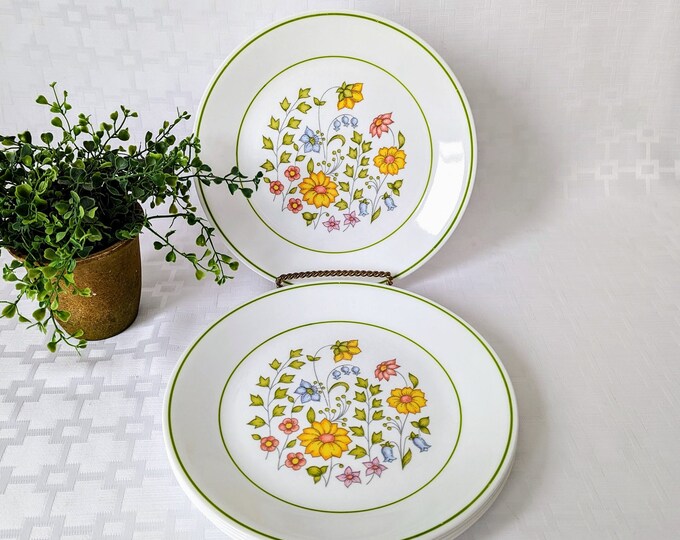 Vintage Corelle Spring Meadow Lunch Plate Set of 6 Corelle Dishes ...