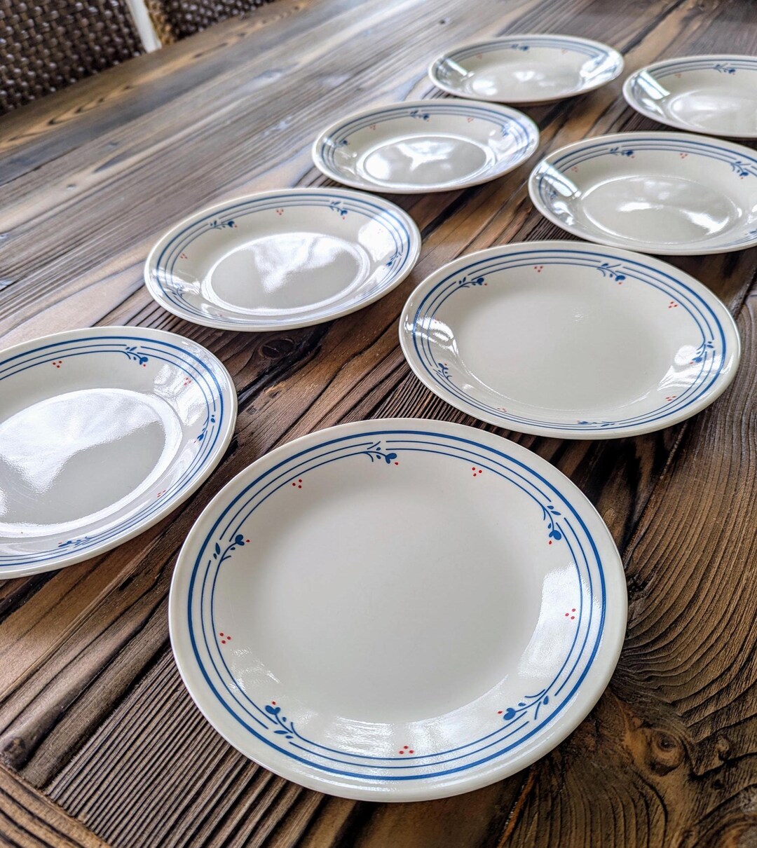 8 Vintage Corelle Country Violet Side/dessert/appetizer Plates Blue ...
