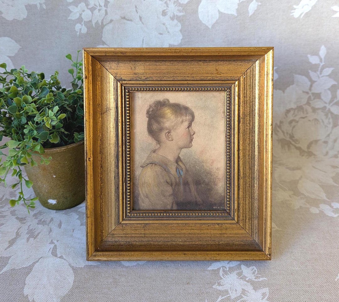 Antique Sidney Bell Portrait "charlotte" in Wood Frame 1920s ...