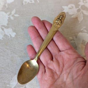 6 Vintage Siam Royal Buddha Spoons Set of 6 Small Gold Ceremonial ...