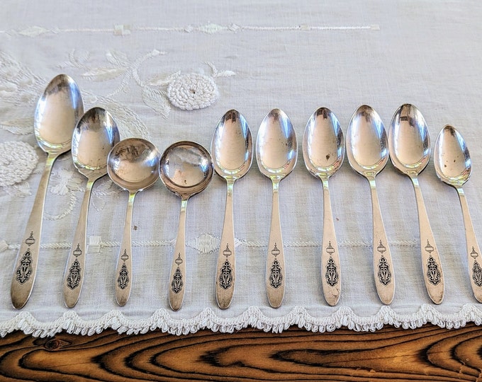 Antique Community Plate Bird of Paradise Spoons Set of 10 Lot of ...