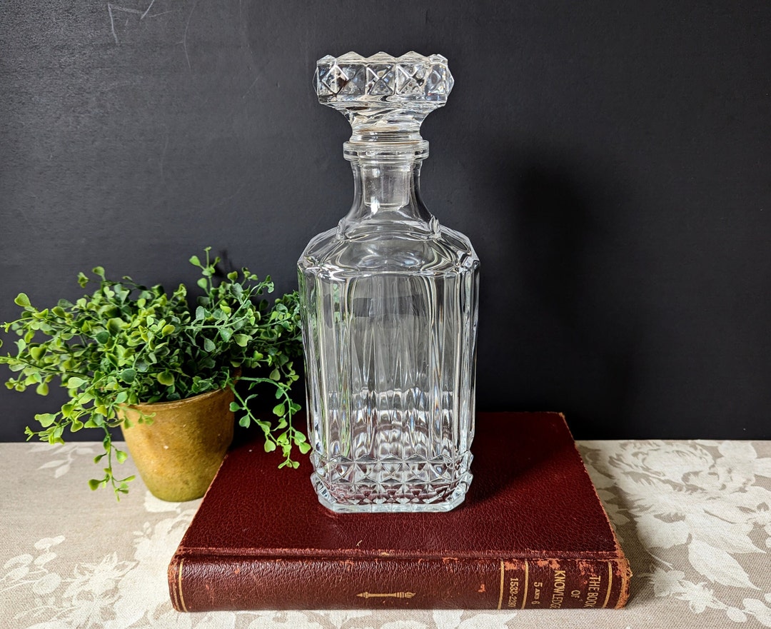 Vintage Cristal D'arques Pressed Glass Decanter With All Glass Stopper ...