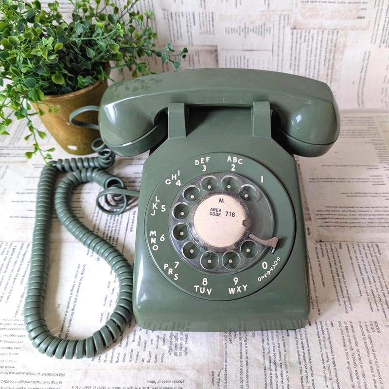 Green Rotary Phone - Etsy