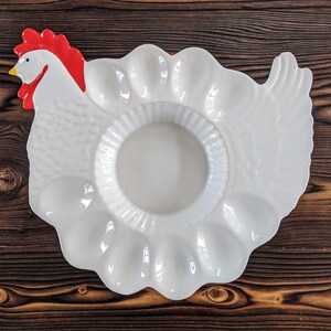 Vintage Chicken Deviled Egg Platter Ceramic Deviled Egg Dish Teleflora ...