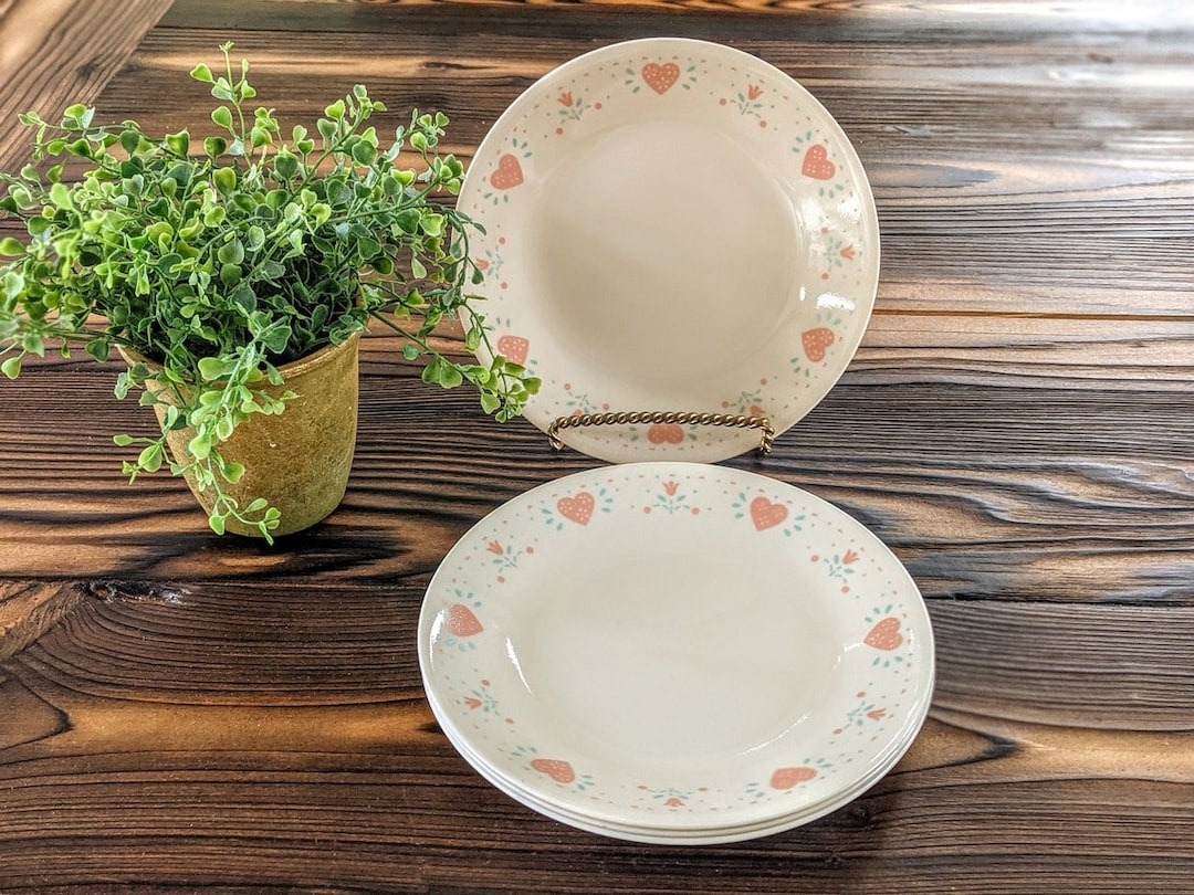 Set of 8 Vintage Corelle Side Plates Corelle Forever Yours Dessert ...