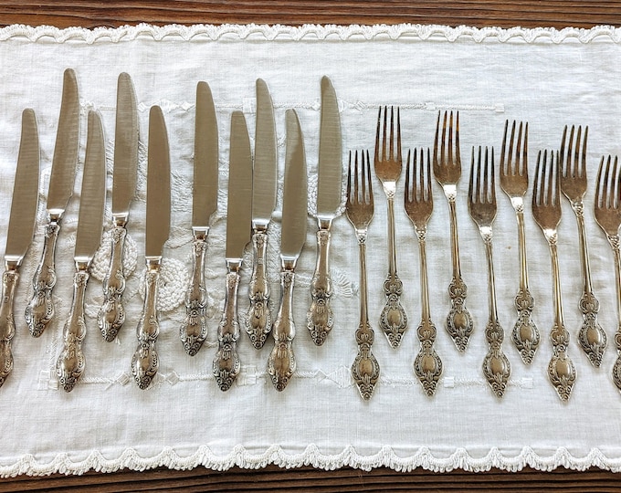 Vintage HEP Russian Silverplate Flatware 19 Pieces 10 Knives and 9 ...