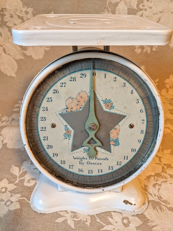 Vintage Scale WORKING Baby Scale Chippy Paint Infant … - Gem