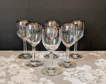 Set of 7 Vintage Elegant Cordial Sherry Stemmed Glassware Fluted ...