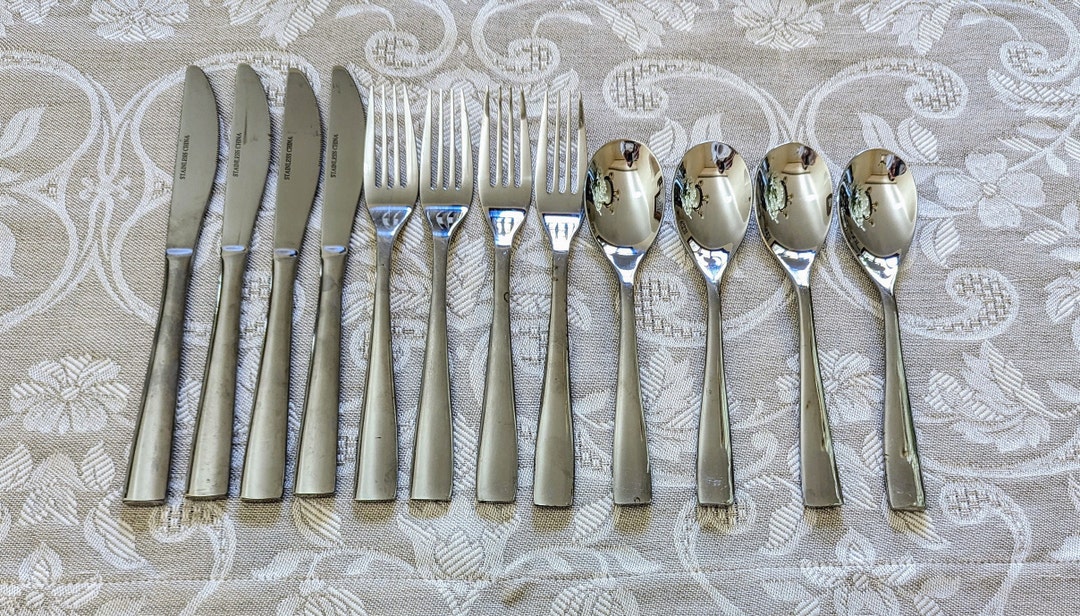 Stainless Steel Silverware Set 12 Pieces, Stainless Knife Fork and ...