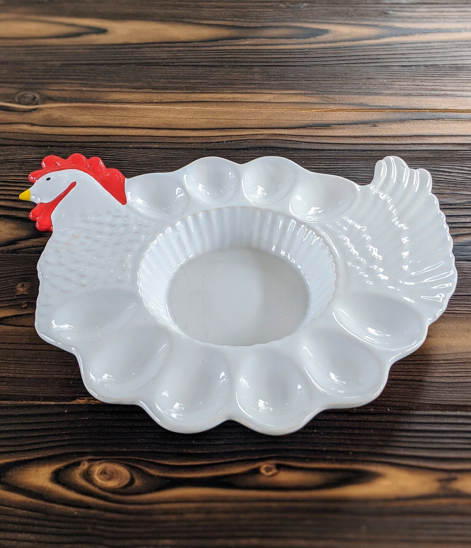 Vintage Chicken Deviled Egg Platter Ceramic Deviled Egg Dish | Etsy