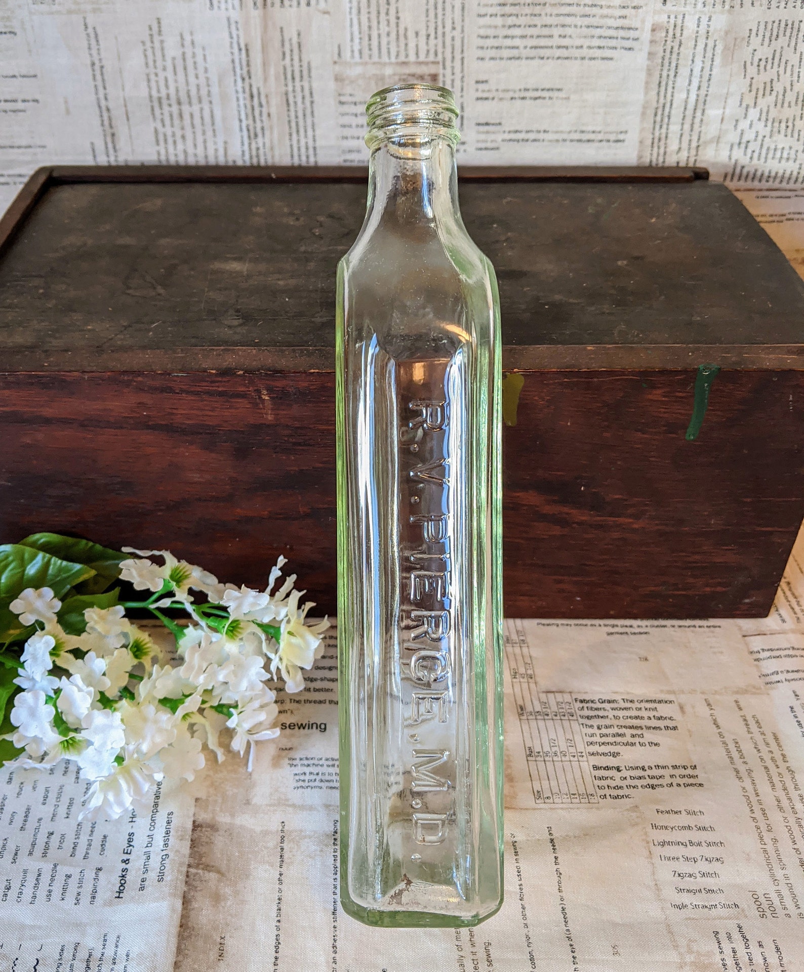 Antique Glass Bottle Vintage Dug Bottle Green Glass Old | Etsy