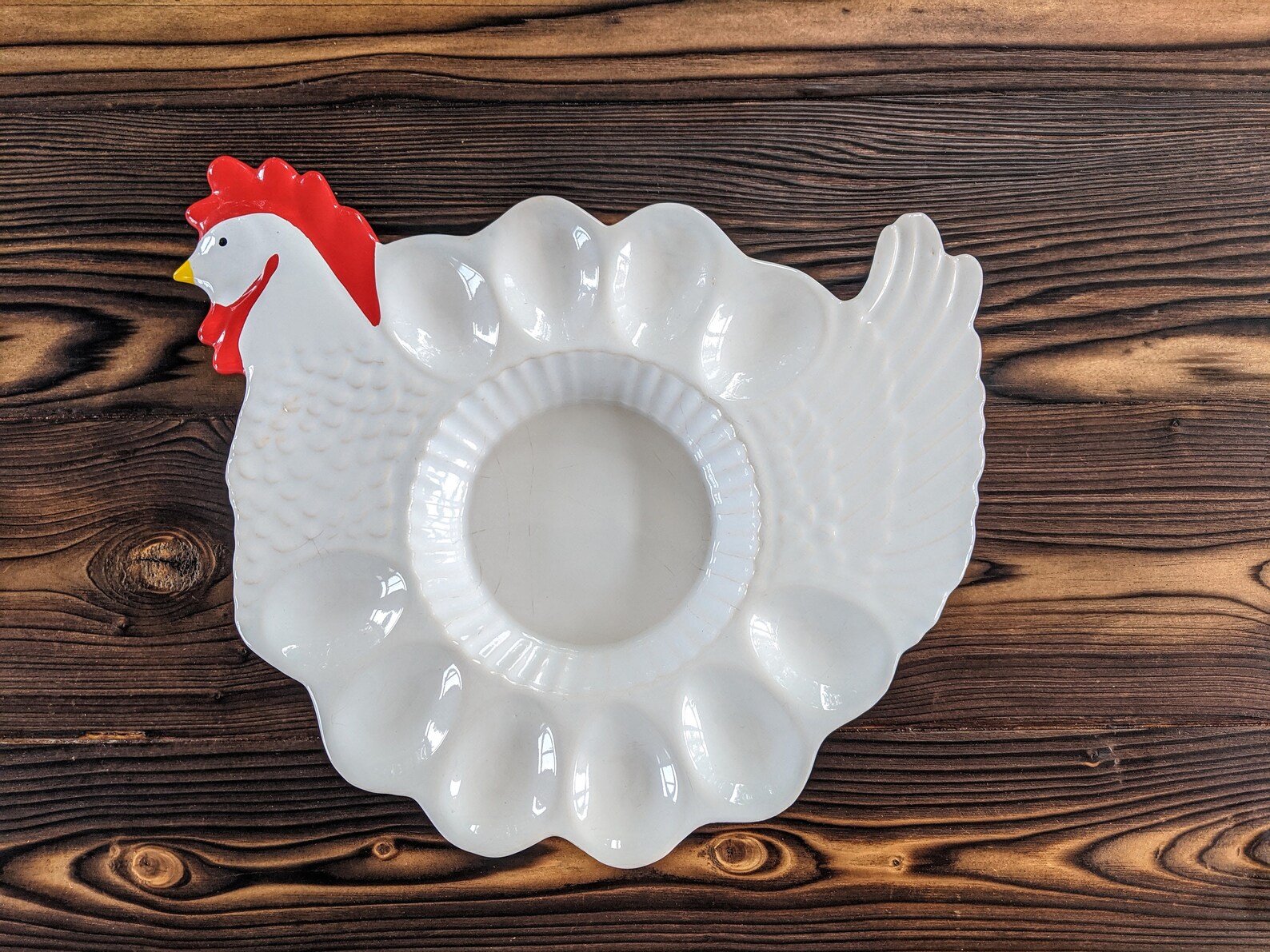 Vintage Chicken Deviled Egg Platter Ceramic Deviled Egg Dish | Etsy