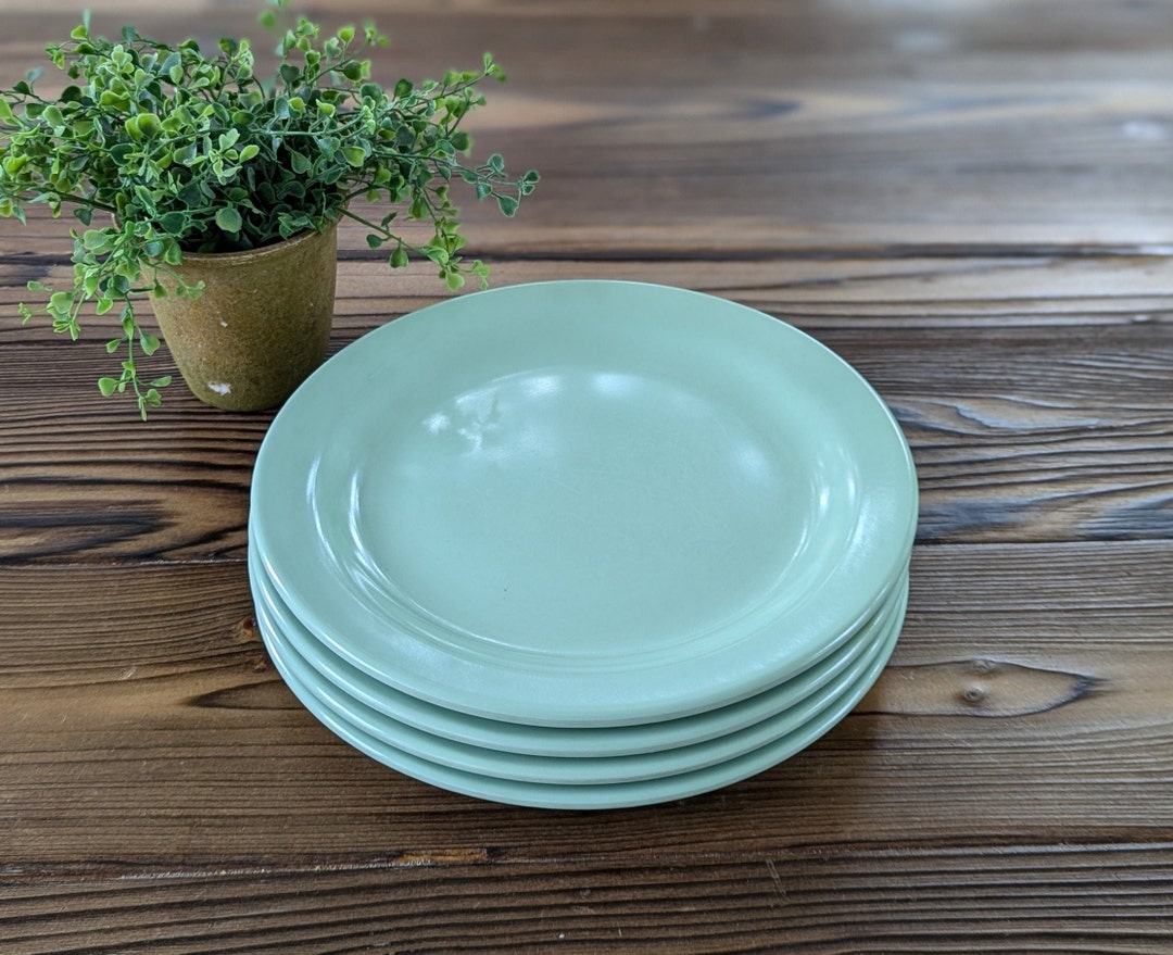 4 Mid Century Boontonware Melamine 9" Plates Mint Green, Retro 1960s ...