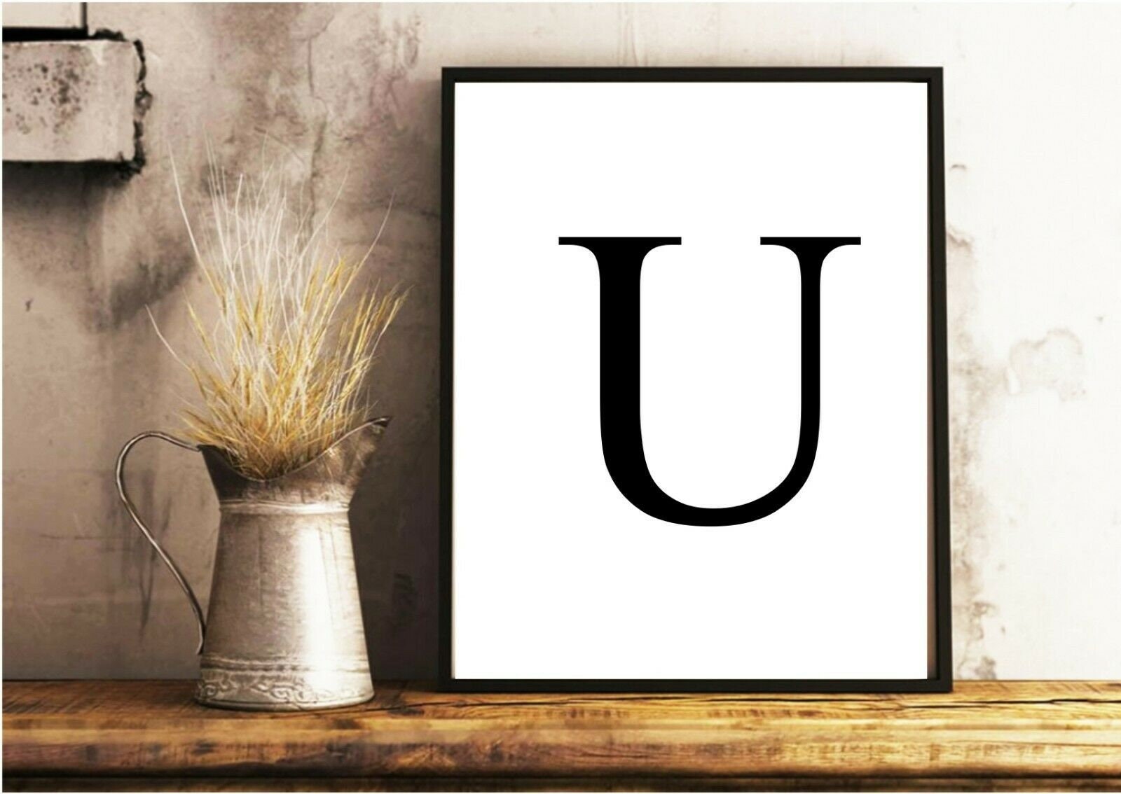 Letter U Typography Poster Print Professionally Printed | Etsy