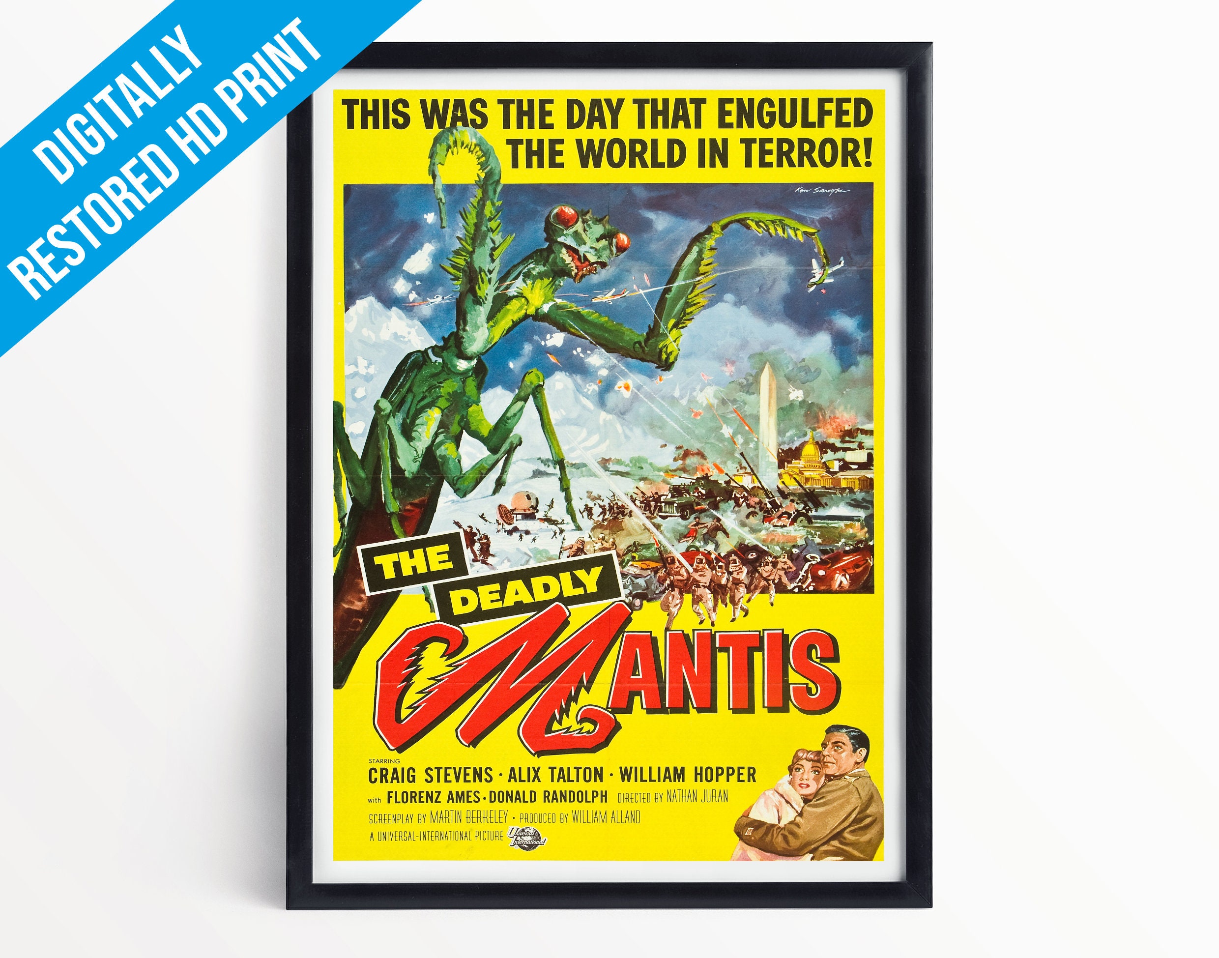 The Deadly Mantis Sci Fi Movie Poster Print A5 A4 A3 - Etsy