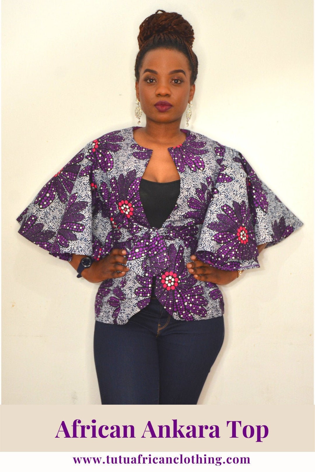 African Ankara Cotton Party Ruffle Flare Top/blouse for Women - Etsy