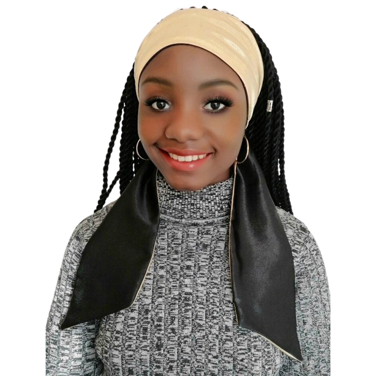 Satin Edge Scarf Satin Headband ,hair Protection, Long Satin Edge Scarf ...