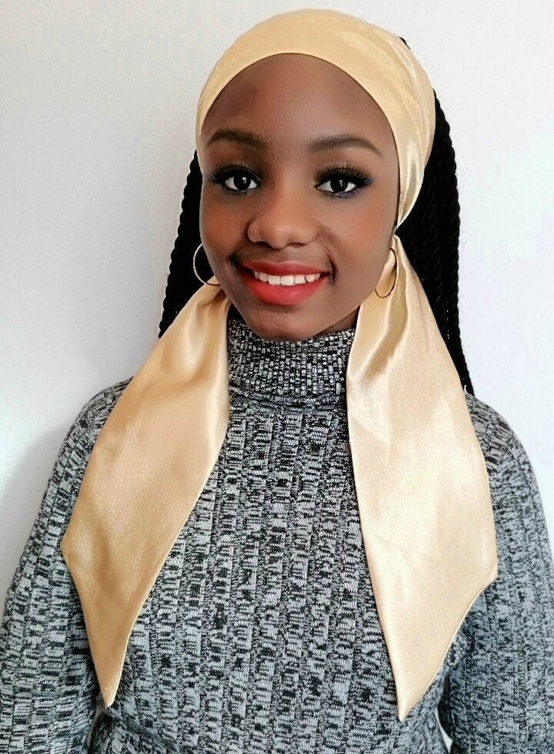 Long Satin Edge Scarf Satin Headband hair Protection Long - Etsy