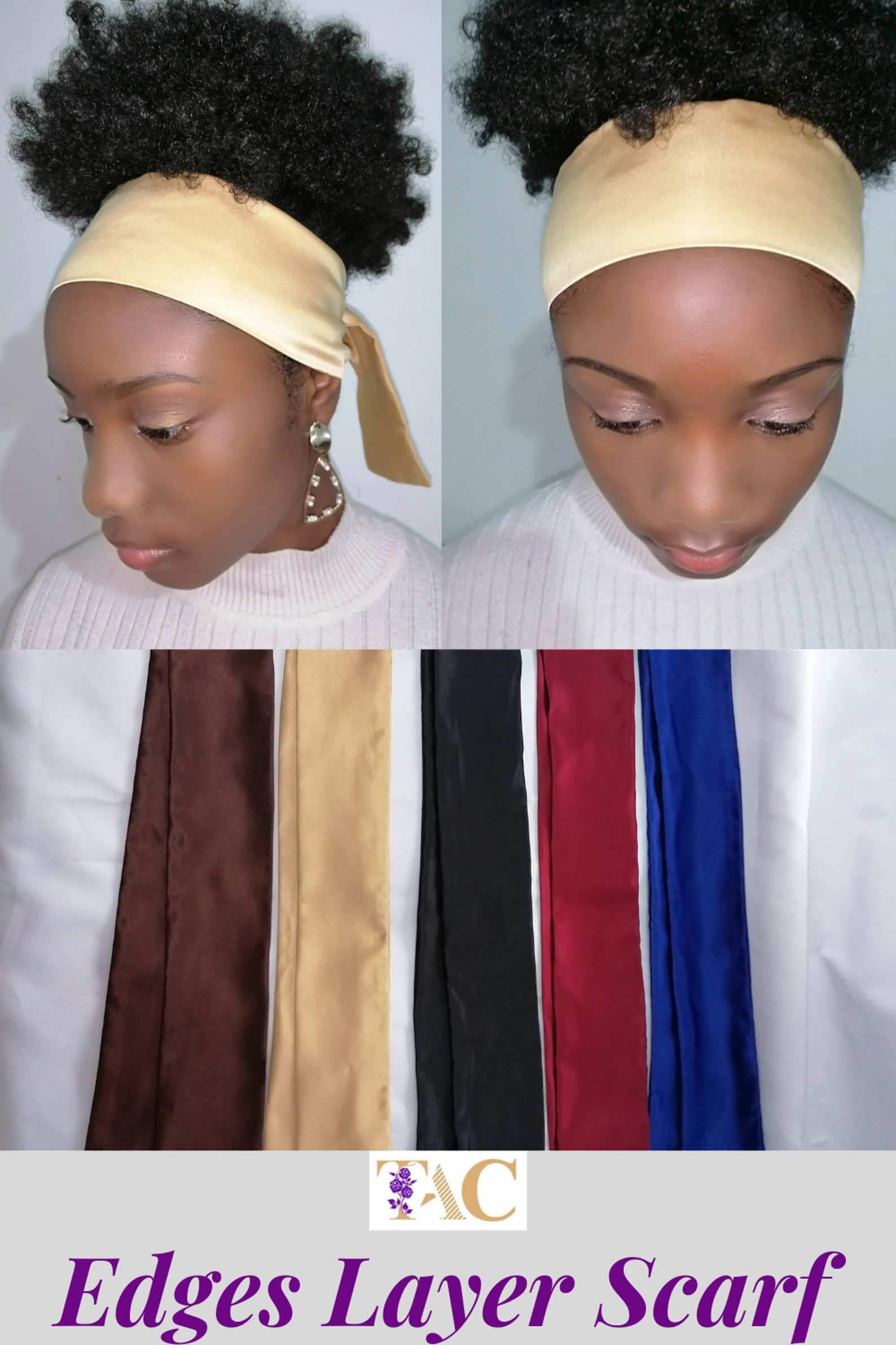 Satin Edge Scarf Satin Headband hair Protection Long Satin - Etsy
