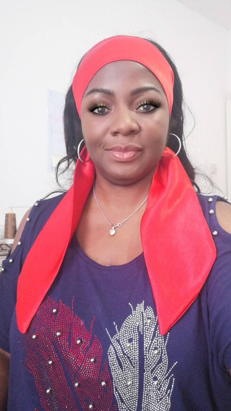 Long Satin Edge Scarf Satin Headband hair Protection Long - Etsy