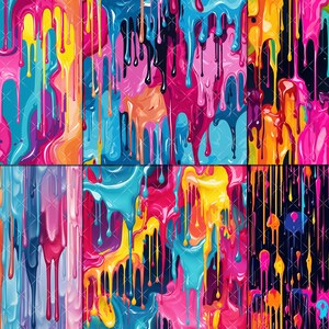 10 3D Dripping Paint, Dripping Paint Clipart Digital Paper Bundle - Etsy