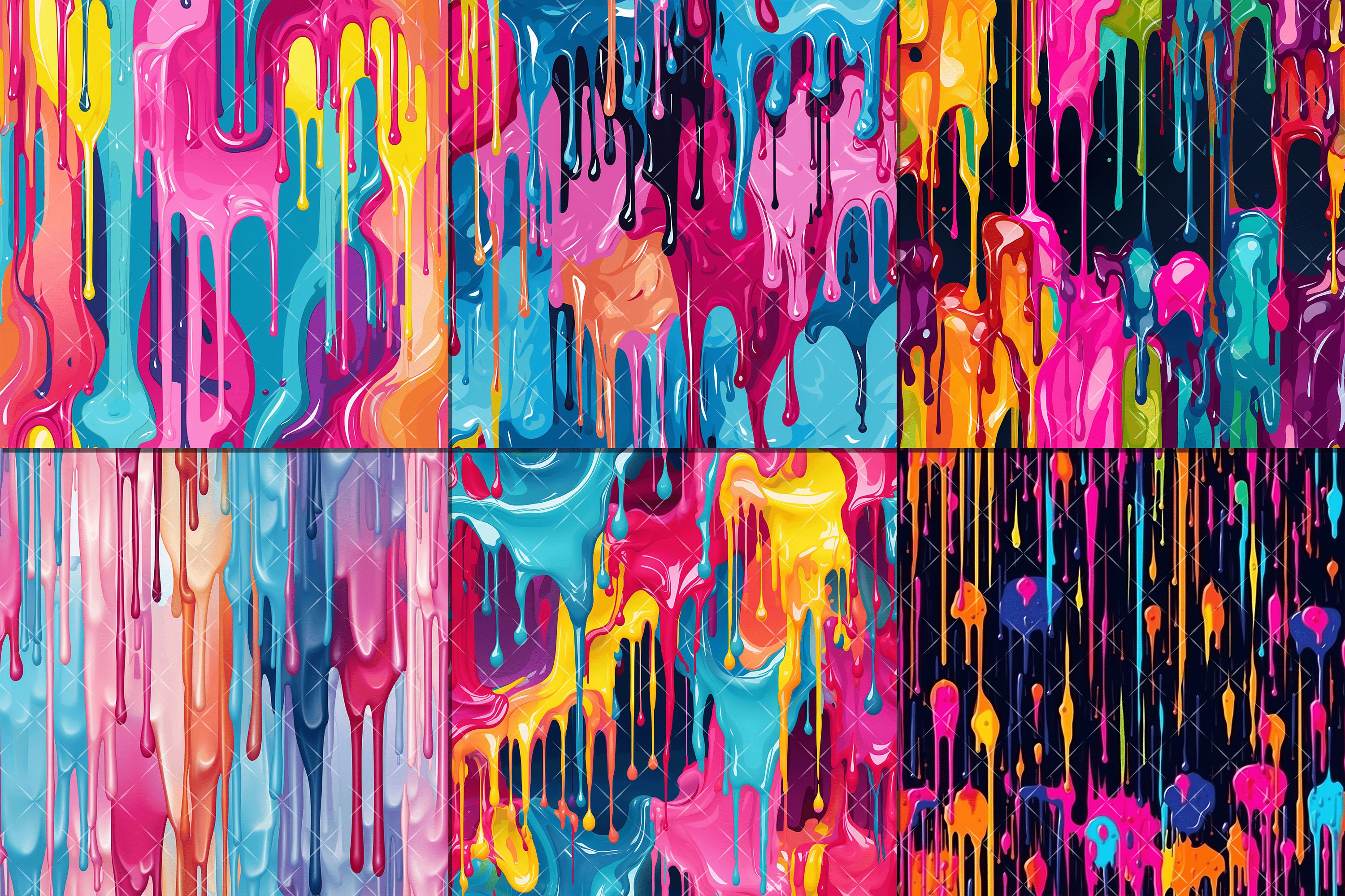 10 3D Dripping Paint, Dripping Paint Clipart Digital Paper Bundle - Etsy