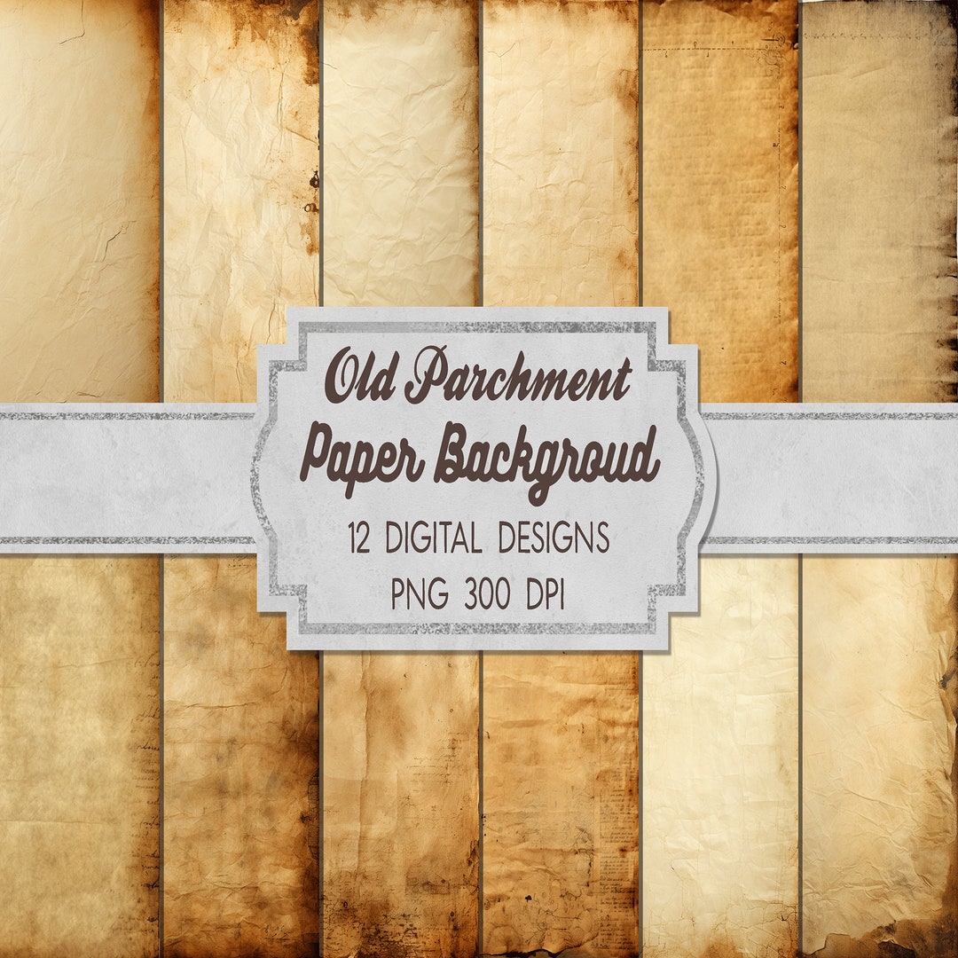 Aged Paper Textures: 12x12 Vintage Parchment Backgrounds (digital Paper ...
