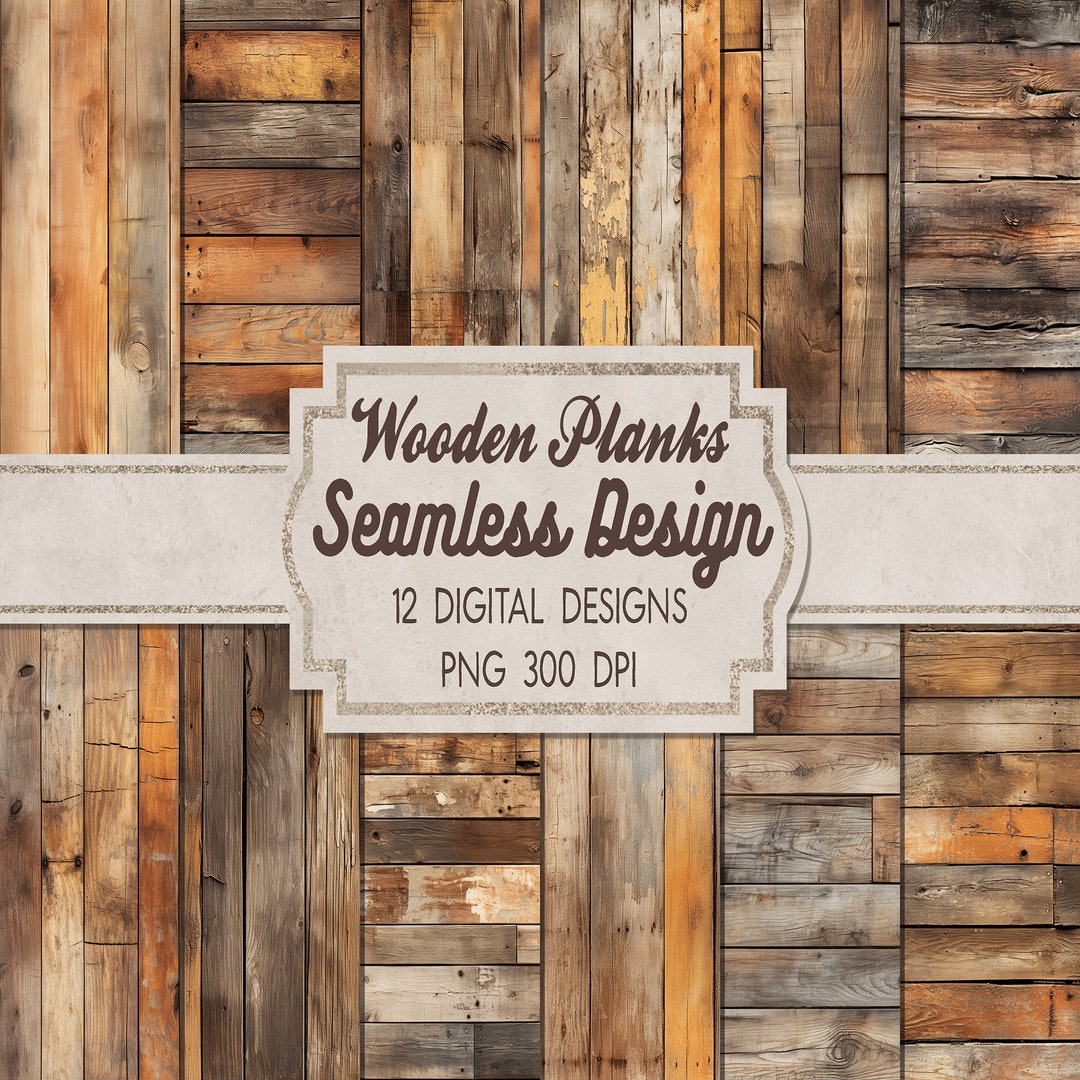 12 Weathered Autumn Wood Texture Seamless Patterns, Shabby Chic ...