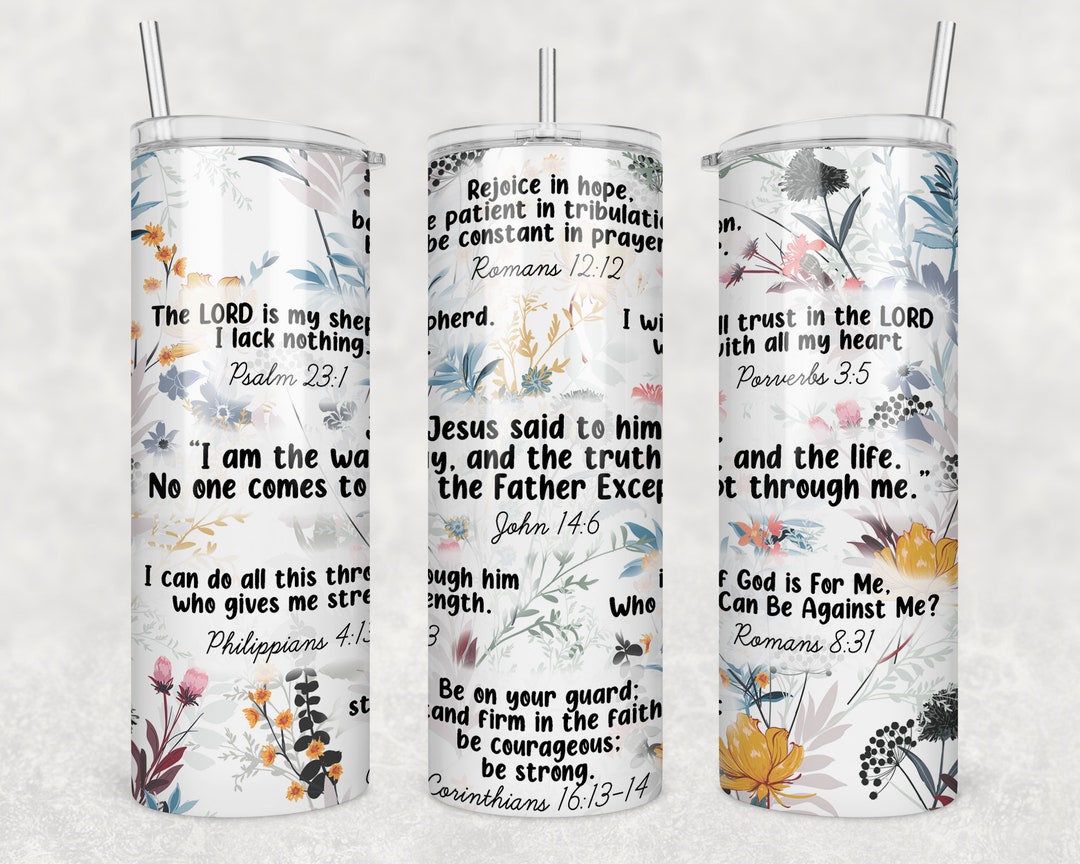 Scripture Affirmations Tumbler Sublimation, Christian Tumbler Wrap ...