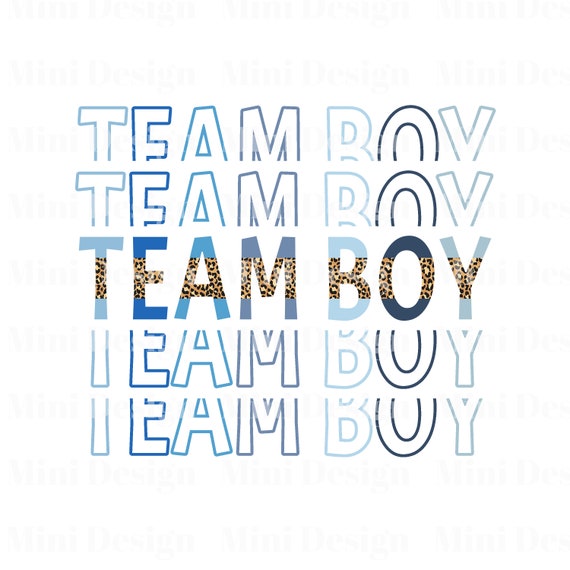 Team Boy PNG Stacked Font Team Boy Leopard Boho Gender - Etsy