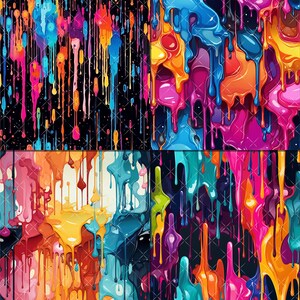 10 3D Dripping Paint, Dripping Paint Clipart Digital Paper Bundle - Etsy