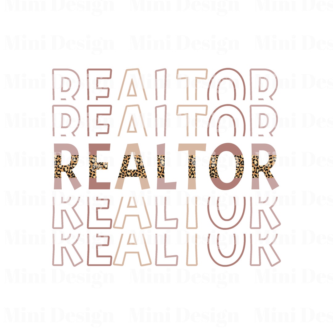 Realtor PNG, Stacked Font Real Estate Leopard Boho, Digital Download ...