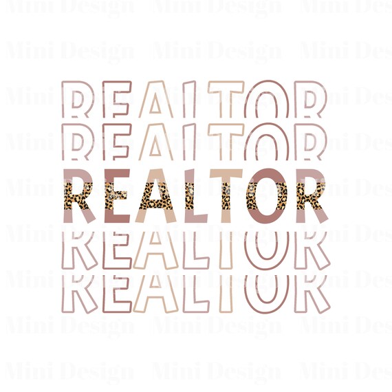 Realtor PNG Stacked Font Real Estate Leopard Boho Digital | Etsy
