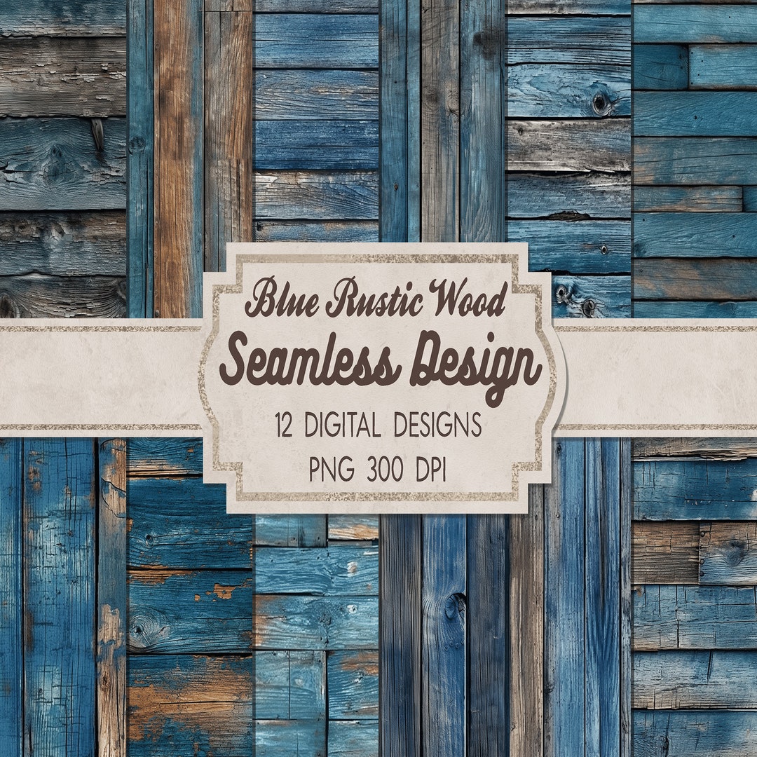 12 Blue Rustic Wood Texture Seamless Background, Shabby Chic Distressed ...