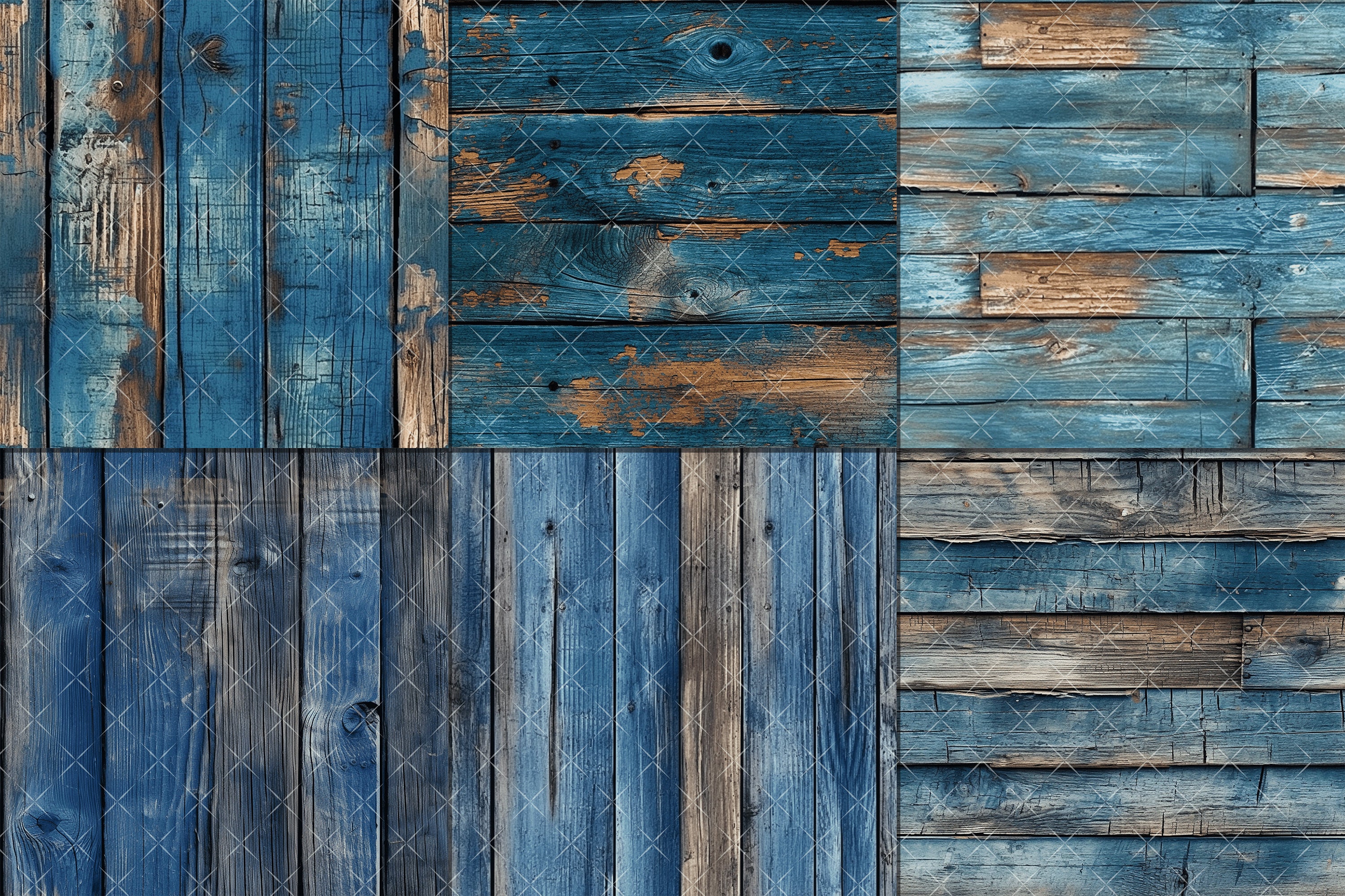 12 Blue Rustic Wood Texture Seamless Patterns Shabby Chic - Etsy