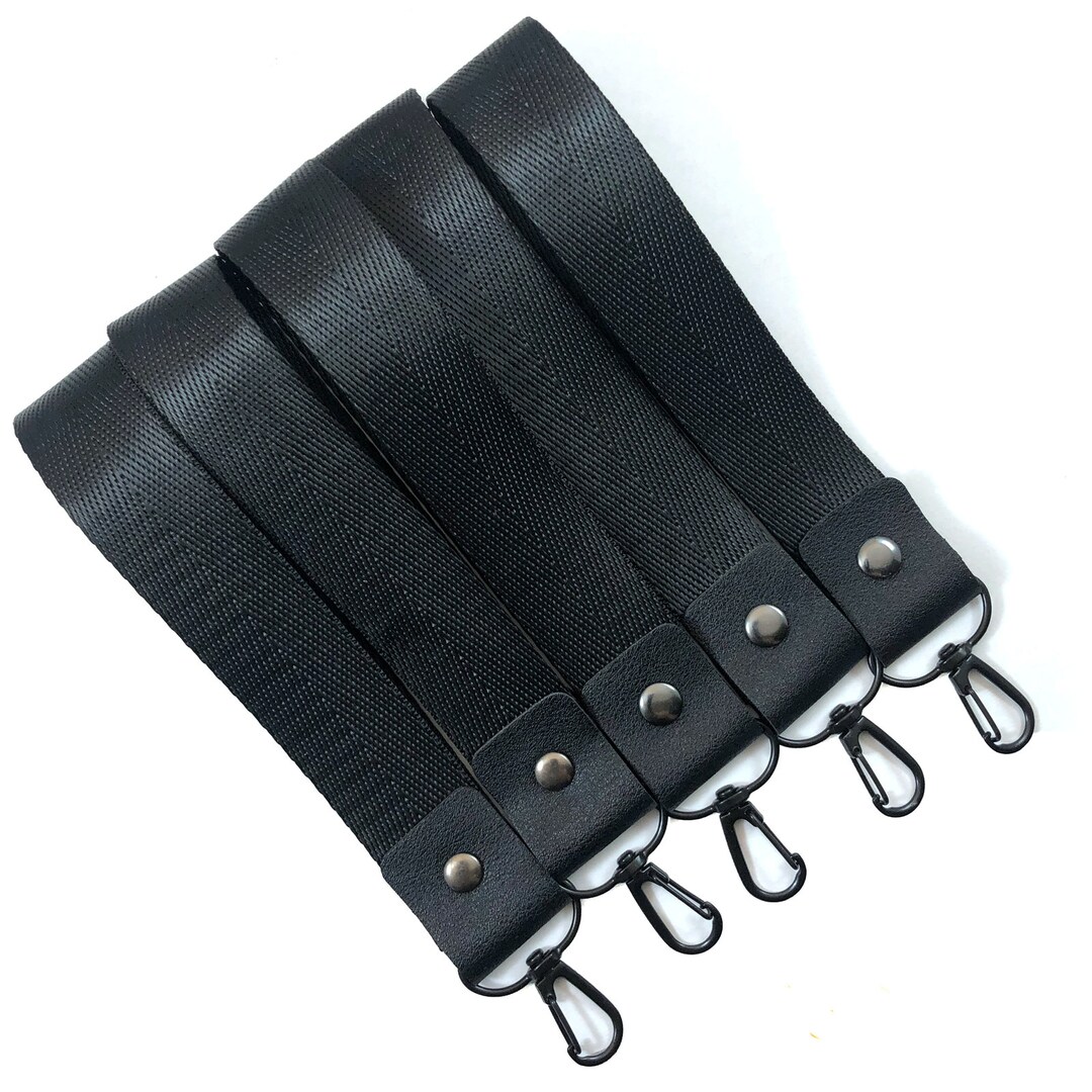 Black 1" Wide Polyester Wrist Lanyards - Etsy