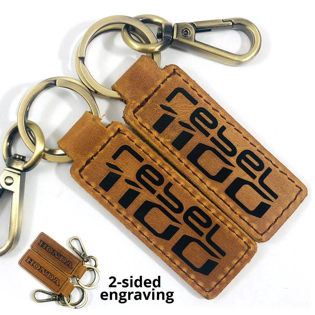 Laser Engraved Leather Key Fobs Key Ring Keychain for Honda Rebel 1100 ...